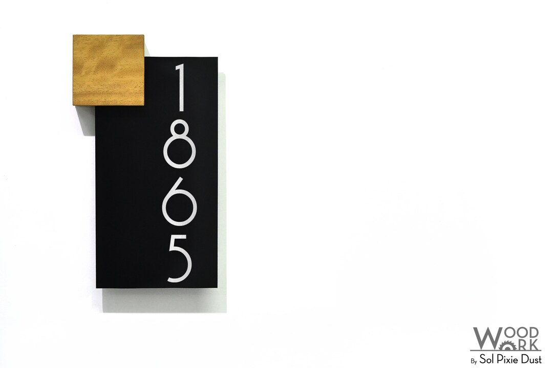 Modern Wall Hanging Number Sign Black Aluminum ACP Fiber - Etsy