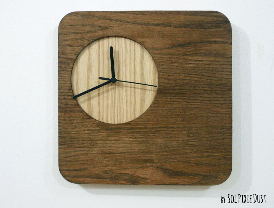 Wooden Simply Square- Wood Wall Clock - Etsy