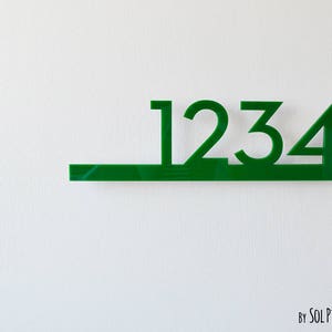 Modern House Numbers - Green With Black Acrylic - Contemporary Home ...