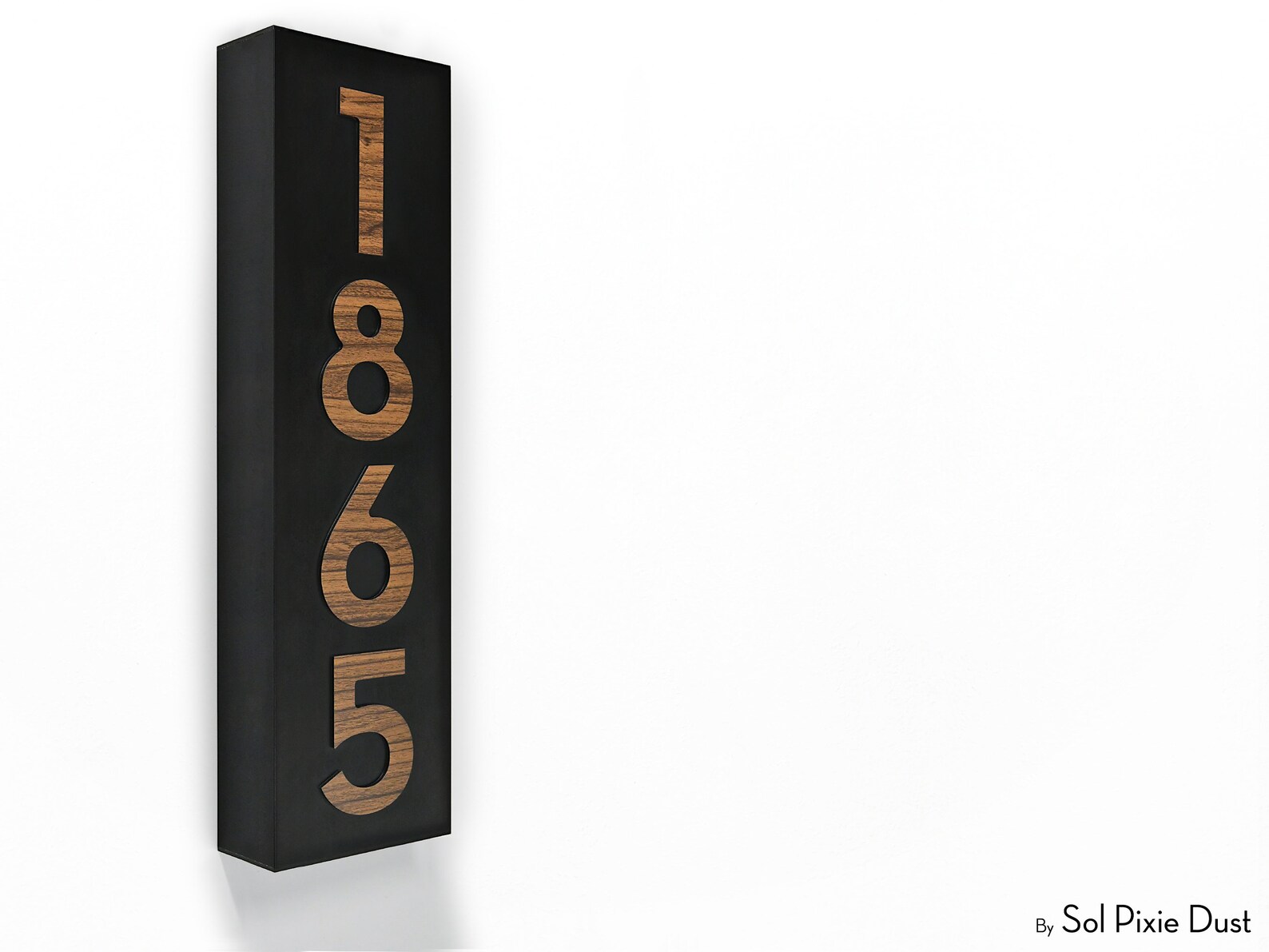 Modern House Numbers - Aluminum Hollow Bar Rectangle Vertical - Black ...