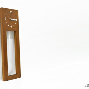 Bluntly Modern Design Solid Iroko Wood Grandfather Pendulum Wall Clock ...