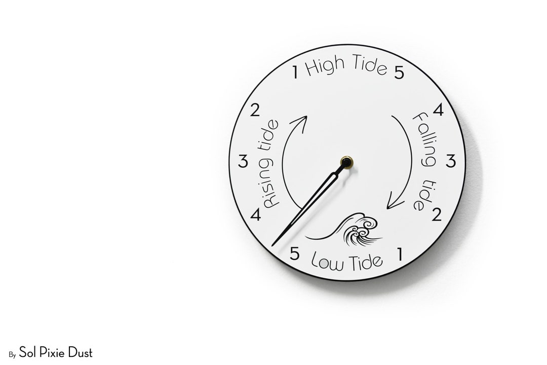 Tide Wall Clock - White Round Clock - Sea Tide Tracker - Unique Wall ...