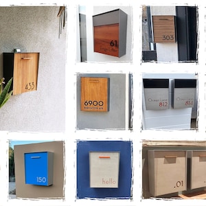 Mailbox With 3D Solid Wood Face - Metallic Gray Aluminum Body - Custom ...