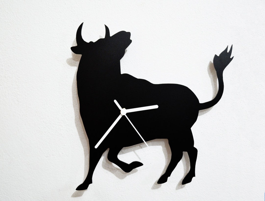 Rodeo Bull Silhouette - Wall Clock - Etsy