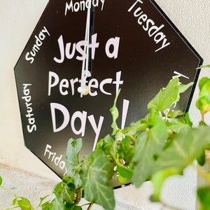 Day of the Week Clock - Just a Perfect Day - Heptagon Week Clock - Fun ...