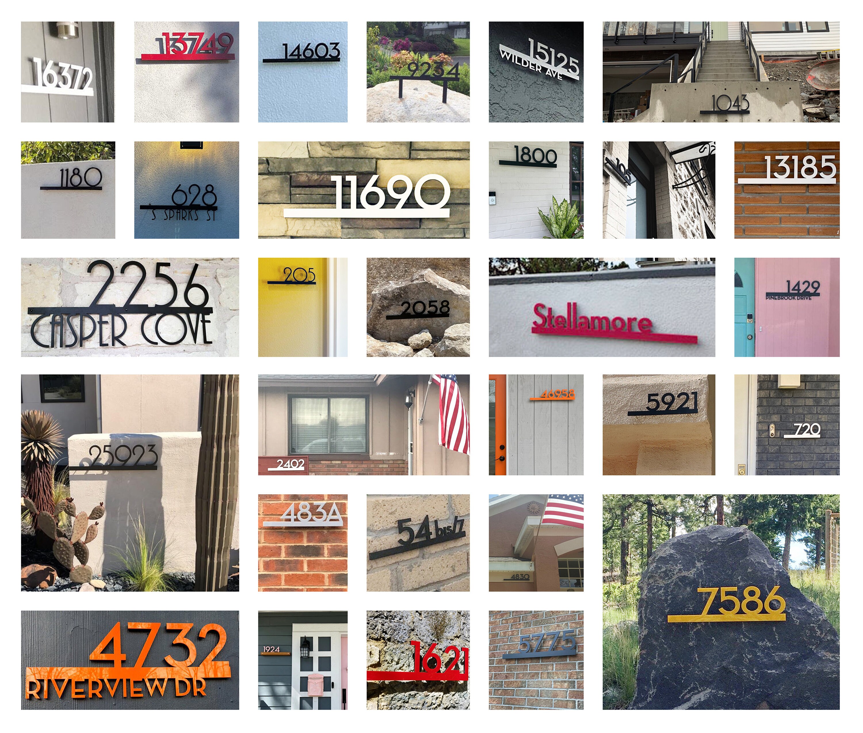 Western Modern House Numbers - Black With Black Acrylic - Contemporary ...