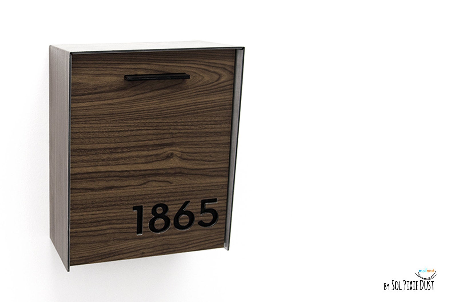 Mailbox With Wood Walnut Aluminum Face and Body and Black Acrylic ...
