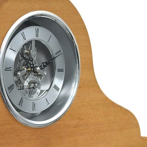 Wooden Mantel Clock - Shelf Clock - Skeleton Clock Face - Solid Iroko ...