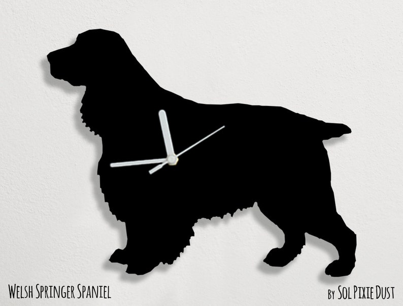 Welsh Springer Spaniel Dog - Wall Clock Silhouette - Etsy