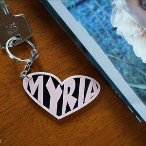 Heart Shape Key Chain - Cute Bag Charm - Zipper Charm With Name - Bag ...