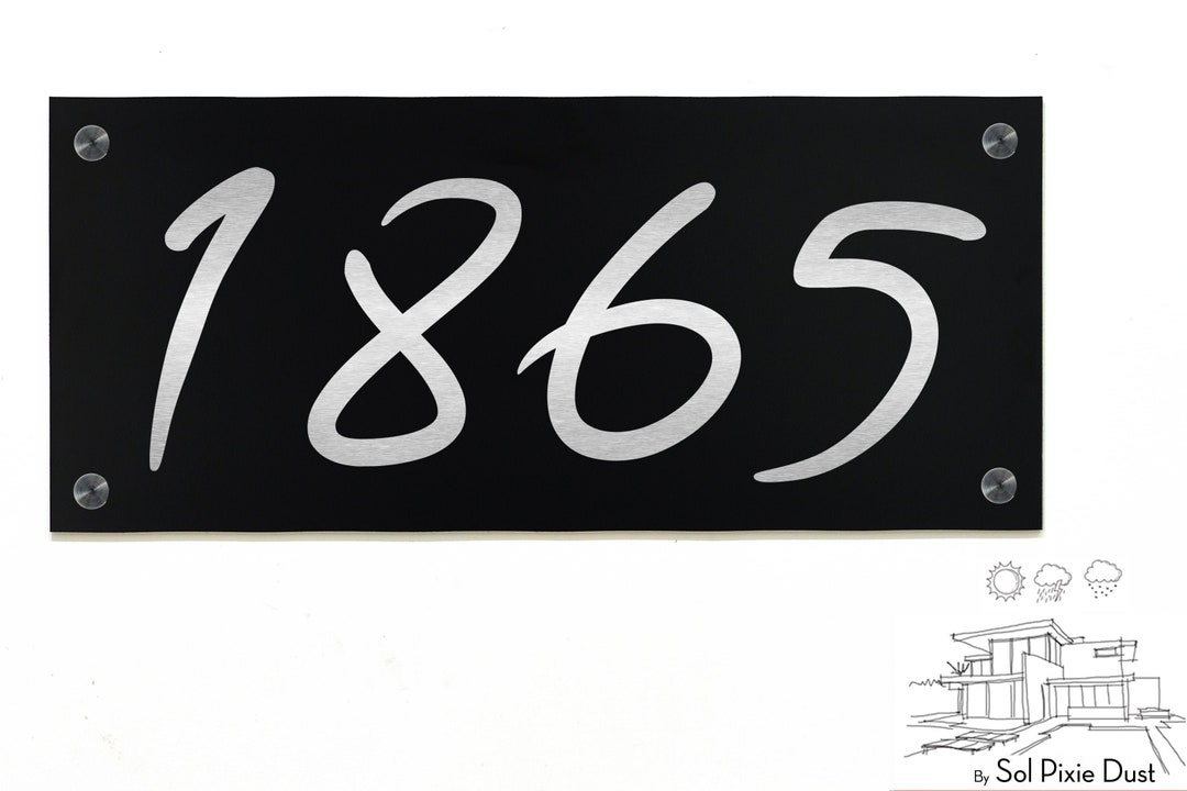 Modern House Sign With Black Aluminum (ACP) and Silver Fiber Laser ...
