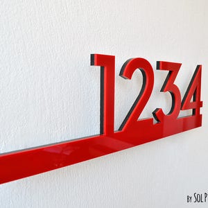 Modern House Numbers Dark Red With Black Acrylic - Etsy