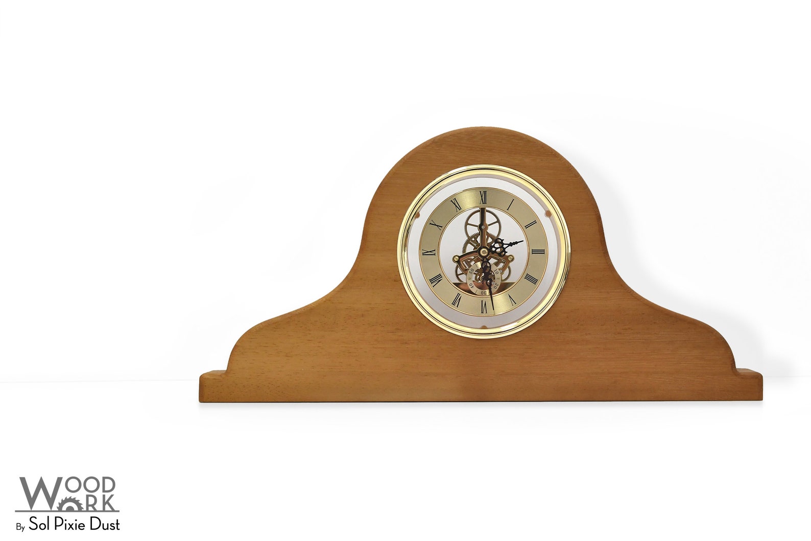 Wooden Mantel Clock Shelf Clock Skeleton Clock Face - Etsy