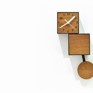 Modern Wooden Box City Two-story Clock - Pendulum Wall Clock - Solid ...