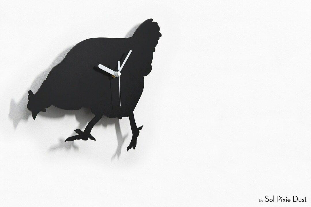 Chicken Silhouette Wall Clock - Hen Clock - Farmhouse Decor - Farm ...