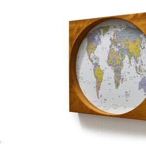 World Map in Wooden Frame - Modern Wooden Frame Made With African Teak ...