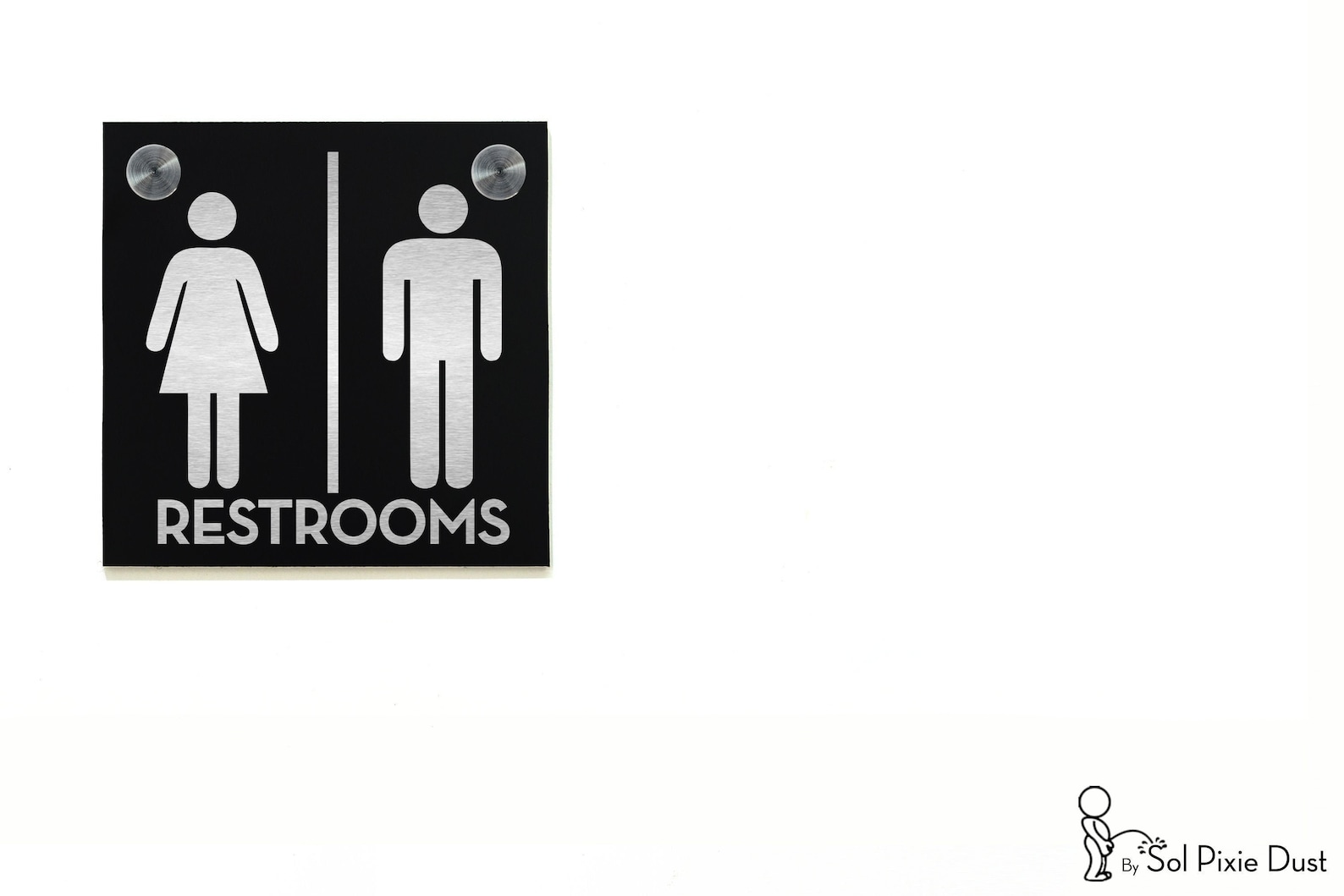 Hotel Restroom Door Sign Fiber Laser Engraved Black Aluminum - Etsy