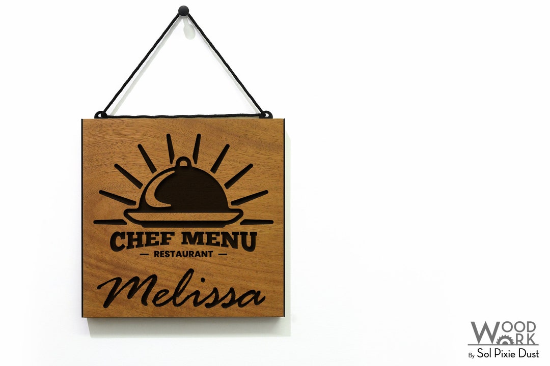 Personalized Wooden Chef Gift - Custom Engraved Logo and Name - Kitchen ...