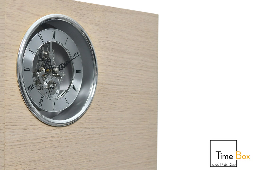 Wooden Time Box Skeleton Clock Face Wall Clock Natural Wood Pendulum ...