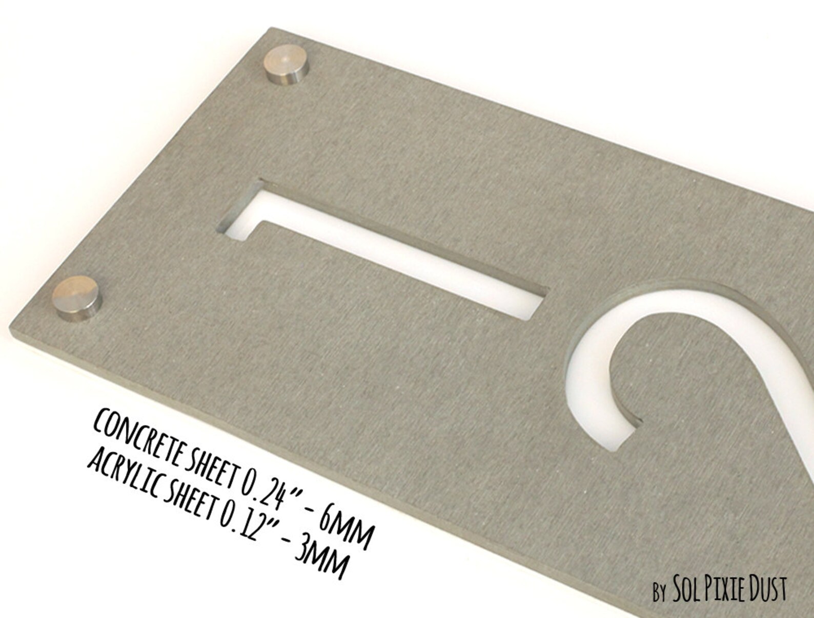 Modern House Numbers Concrete With White Acrylic Vertical | Etsy