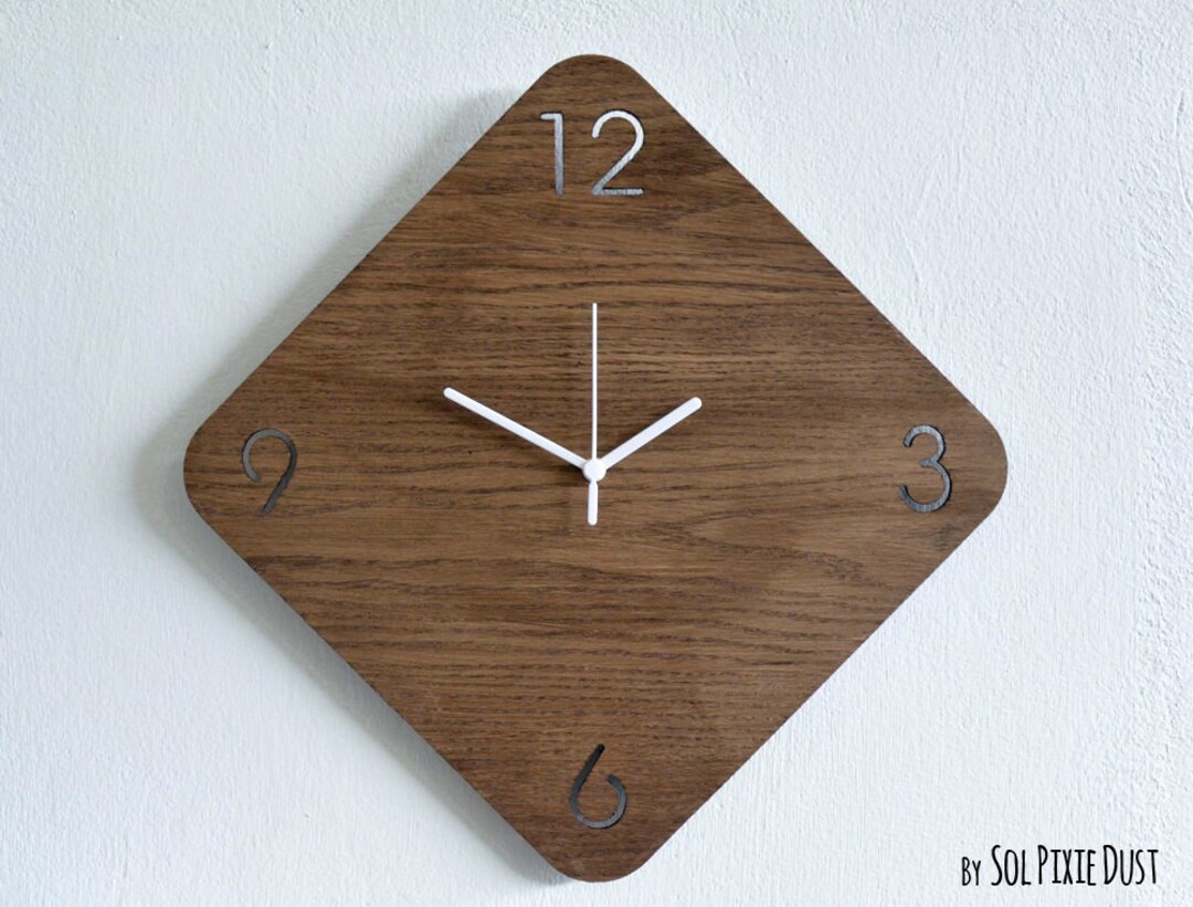 Wooden Rhombus - Wooden Wall Clock - Etsy