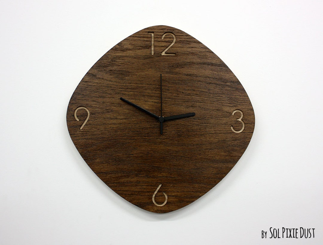 Wooden Oval Rhombus - Wooden Wall Clock - Home Decor - Contemporary ...