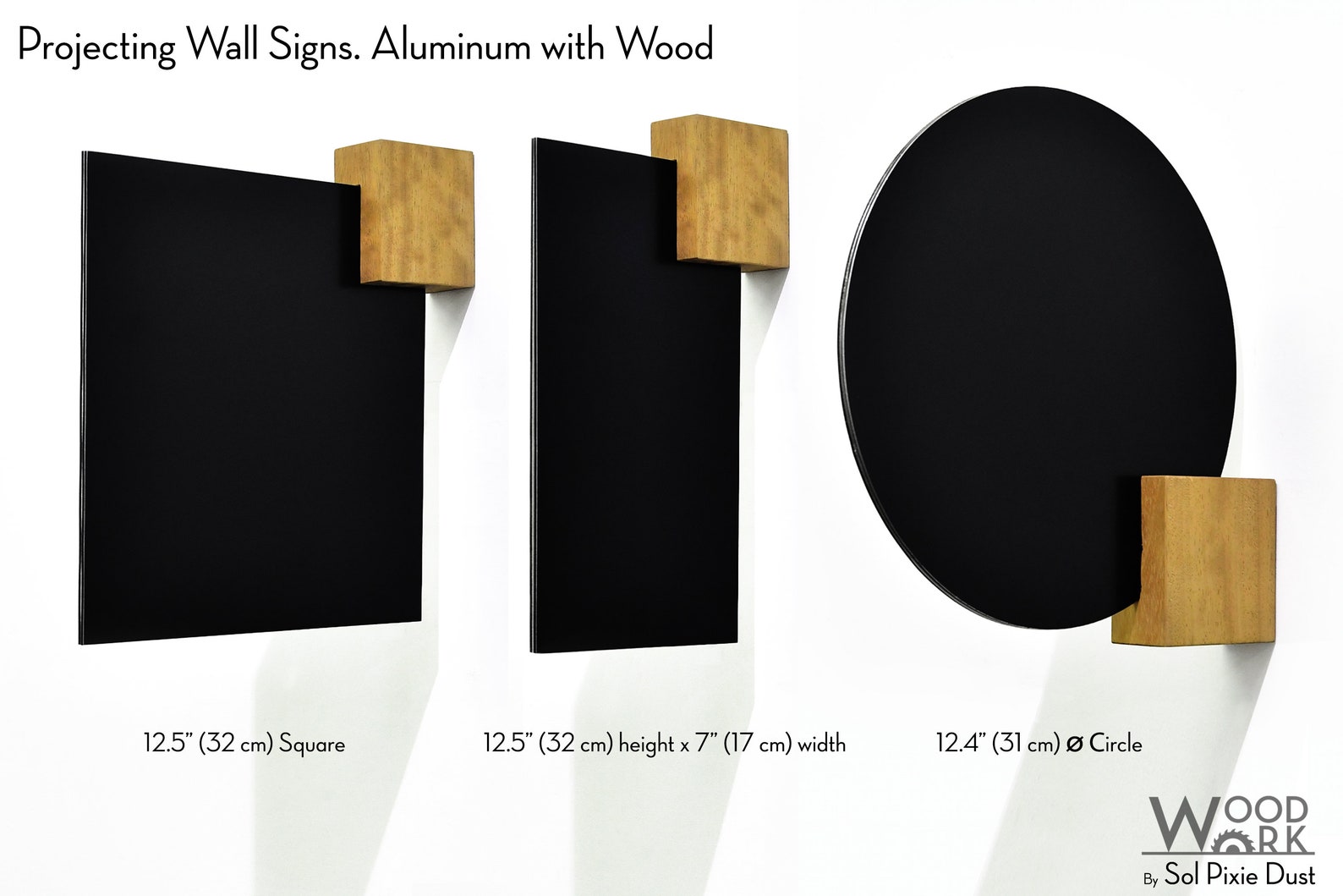 Modern Projecting Sign Round Black Aluminum ACP and Fiber - Etsy