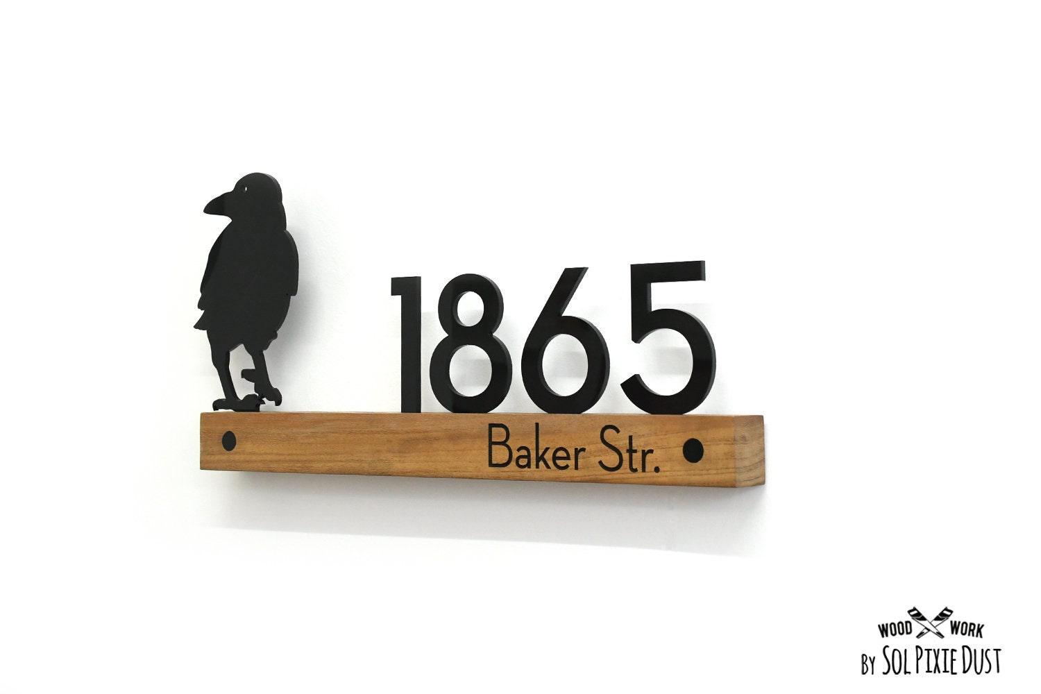 Modern House Numbers - Raven Wooden & Acrylic Signs - African Teak ...