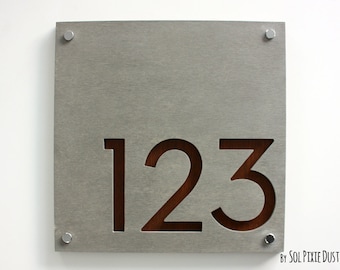 Modern House Numbers Concrete With Marine Plywood - Etsy