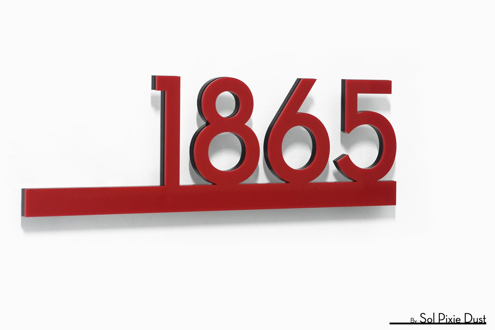 Modern House Numbers - Dark Red With Black Acrylic - Contemporary Home ...