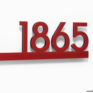 Modern House Numbers - Dark Red With Black Acrylic - Contemporary Home ...