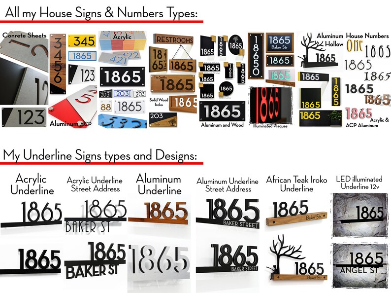 Modern House Numbers - Dark Red With Black Acrylic - Contemporary Home ...