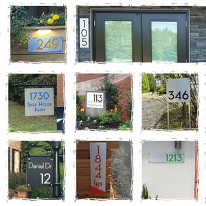 Modern House Numbers, Green Alucobond With Black Acrylic - Contemporary ...