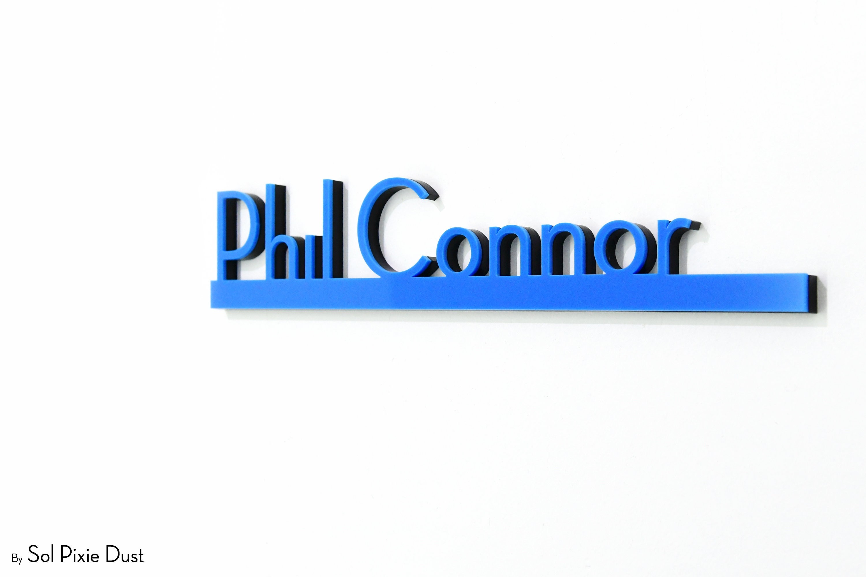 Office Door Name Plate Blue Acrylic Custom Wall mounted | Etsy