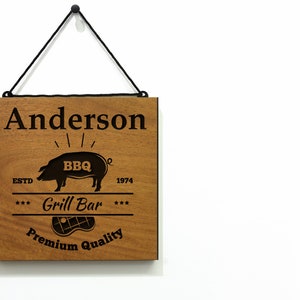 Modern Butcher Shop Sign - Wooden Business Sign - Custom Engraved Logo ...