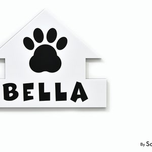 Dog House Name Sign, White and Black Acrylic Sign, Personalized Dog ...