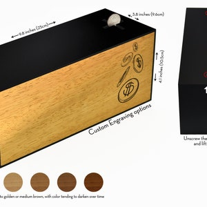 Wood and Acrylic Money Box - Personalized Money Bank - College Fund Box ...