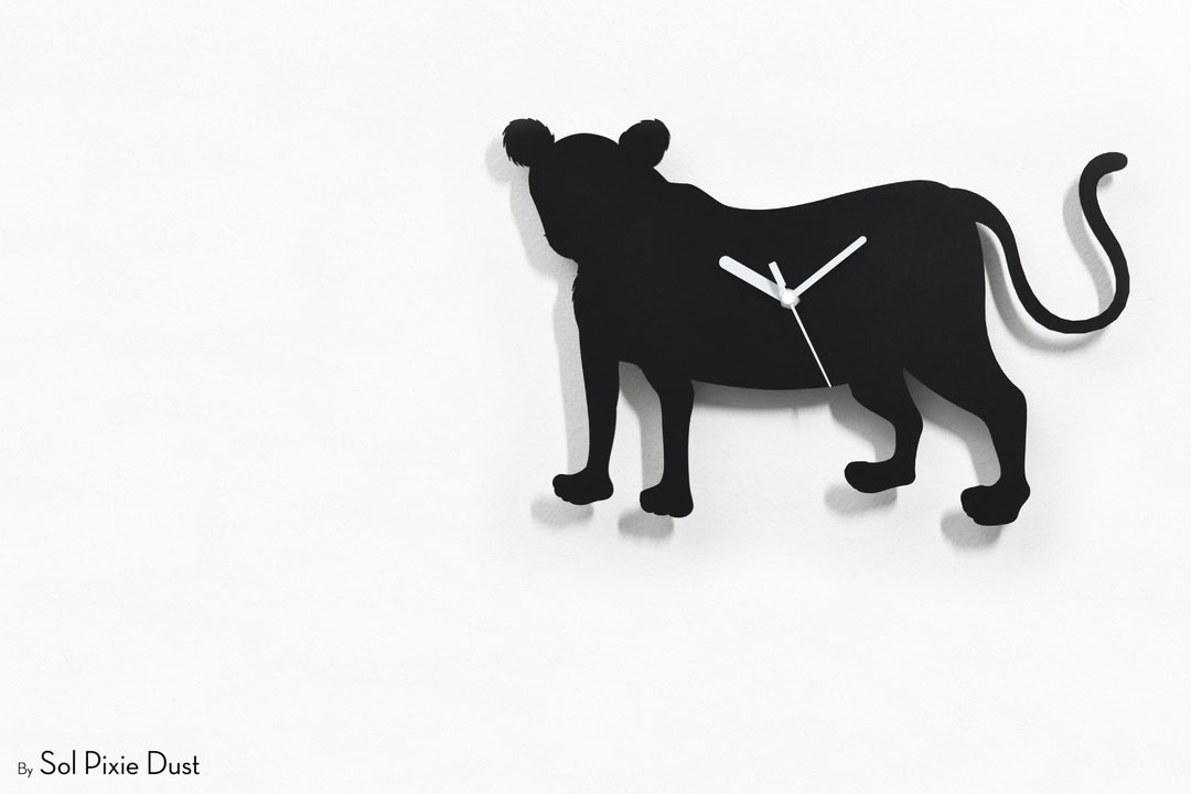 Tiger Cub Silhouette - Cartoon Wall Clock - Gift Ideas - Children's ...