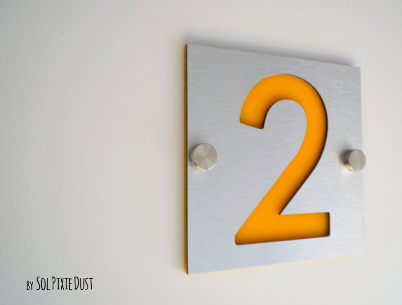 Números de casa modernos un número cuadrado Alucobond con | Etsy