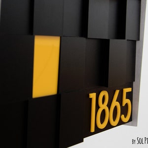 Mailbox With 3d Black Acrylic Face, Aluminum White Body and Yellow ...