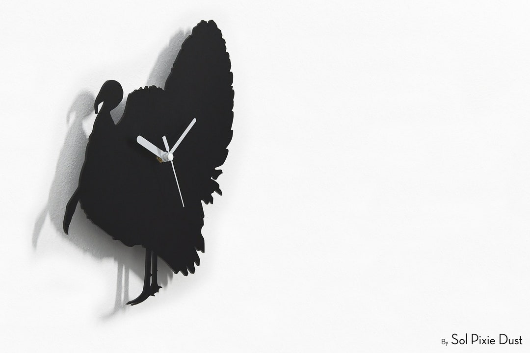 Turkey Silhouette Wall Clock - Turkey Clock - Farmhouse Decor - Farm ...