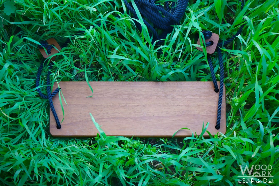 Wooden Tree Swing - Solid African Teak Wood - Personalized Gifts ...