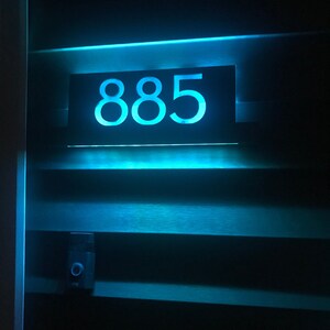 Modern House Numbers LED Light 5V or 12V Iroko Wood & - Etsy