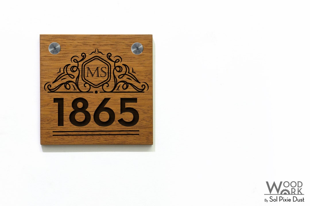 Modern Hotel - Apartment Door Sign Small Square - Solid Wood African ...