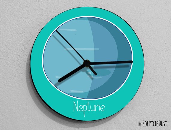Neptune Planet Wall Clock | Etsy