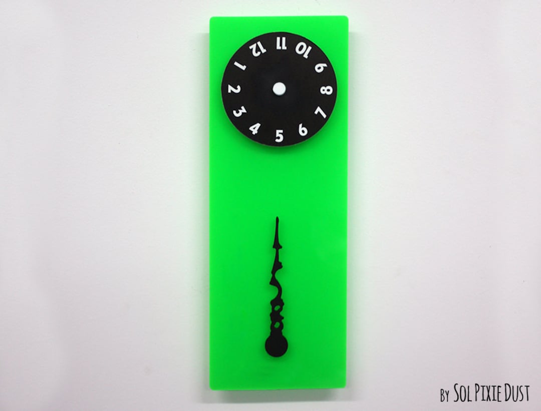 Stable Hand, Rotating Numbers - Green Wall Clock - Etsy