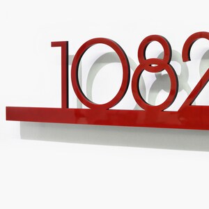 Metropolis Modern House Number - Dark Red With Black Acrylic ...