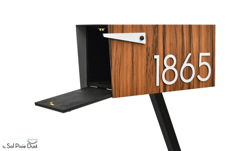 Contemporary Post Mounted Mailbox - Aluminum Acacia Body and Aluminum ...
