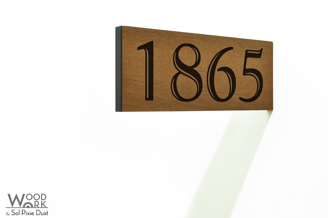 Modern House Plaque - Custom Number Sign - Fonts for Numbers - Laser ...