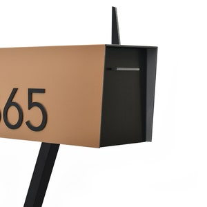 Contemporary Post Mounted Mailbox - Aluminum Bronze Body and Aluminum ...